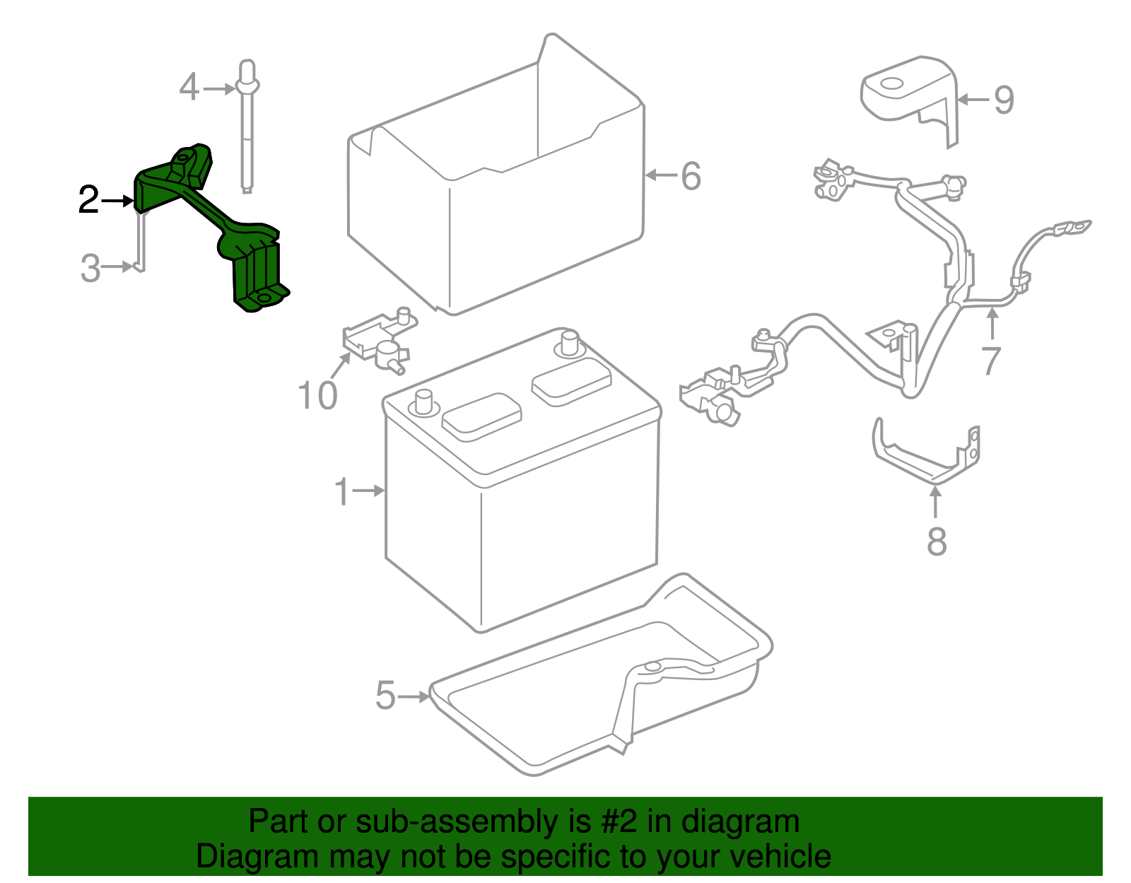 82180AL00A - Battery Hold Down 2015-2019 Subaru | Subaru Direct Wholesale