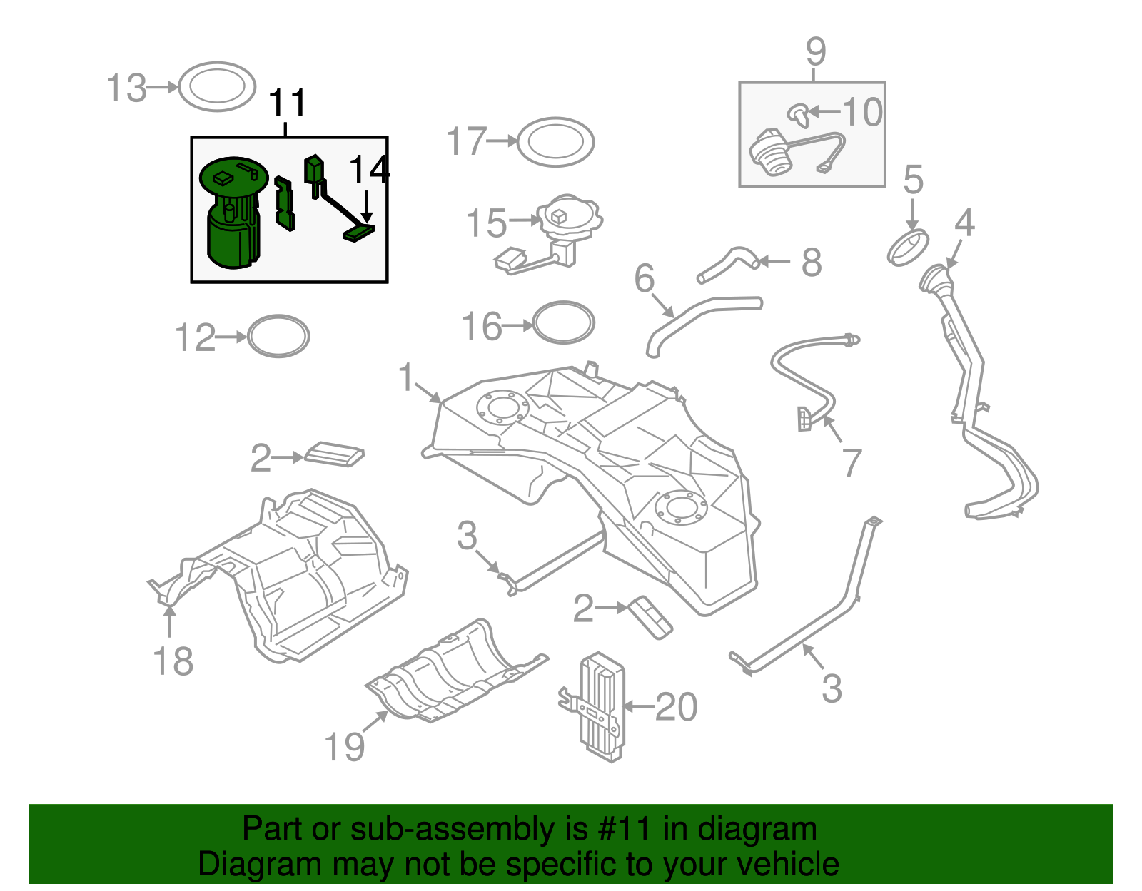2009-2014 Infiniti Fuel Pump 17040-1CA0D | Infiniti OEM Parts Online