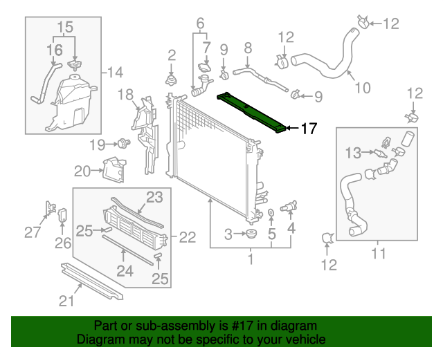 2018 Toyota Camry Upper Guide 16594-25010 | Toyota Parts Center