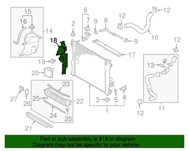 16593-F0360 - Air Guide - 2021 Toyota Camry | OEM Genuine Toyota Parts
