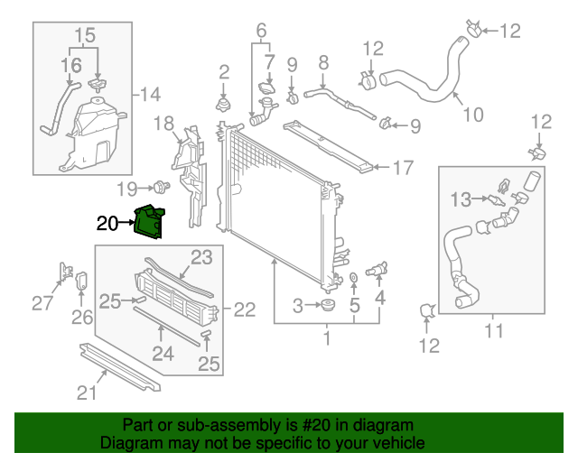 2021 Toyota Camry Air Guide Plate 16691-F0100 | Toyota Parts Center