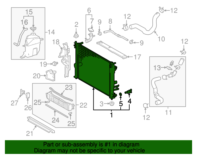 2018-2024 Toyota Radiator Assembly 16400-F0021 | Toyota Parts Center
