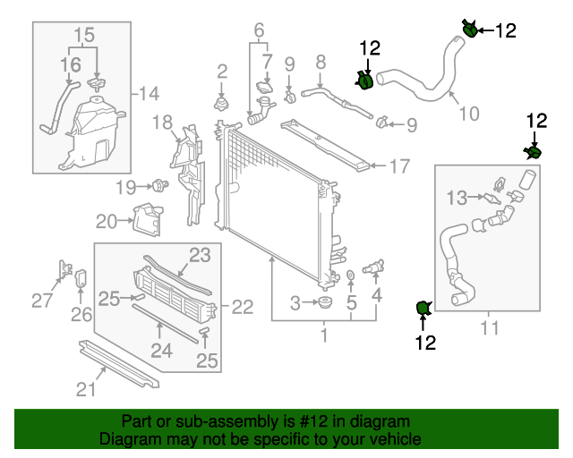 90466-A0037 - Radiator Hose Clamp - 2016-2023 Toyota | OEM Genuine ...