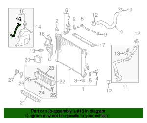 16283-F0031 - Overflow Hose - 2018-2023 Toyota | OEM Genuine Toyota Parts