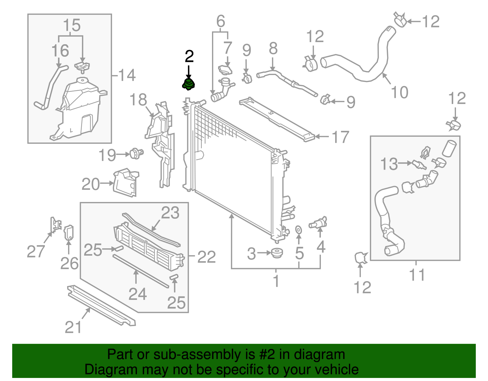 Genuine Toyota Radiator Upper Insulator part# 16523-F0020 for 2018-2025 ...