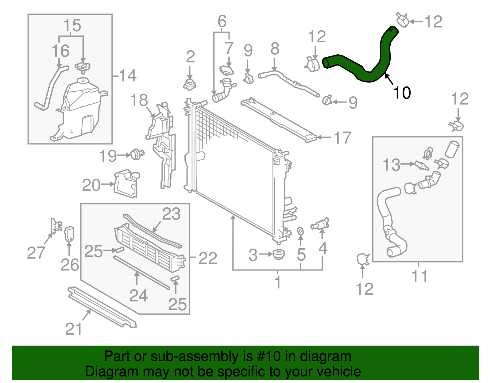 Genuine Toyota Radiator Hose part# 16572-F0020 for 2018-2025 Toyota ...