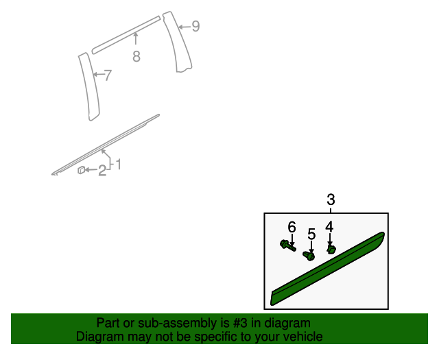 87722-4J000K5 - Body Side Molding 2011 Kia Sedona | Kia.Parts Store