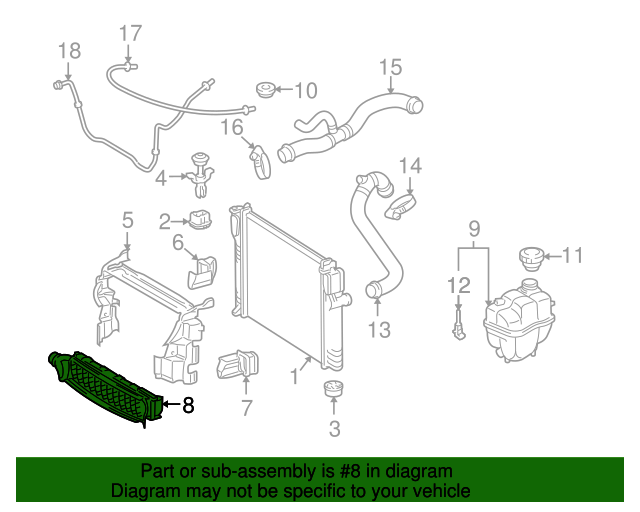 2005-2006 Mercedes-Benz E 320 Radiator Support Baffle 211-505-06-30 ...