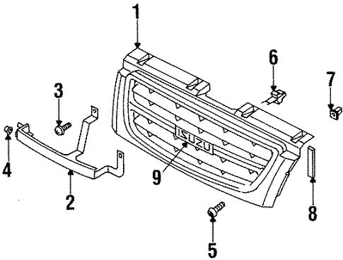 Grille & Components for 1998 Isuzu Trooper | Isuzu Parts Center
