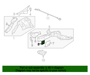 60822-T2A-A00ZZ - Plate, R Front Side Frame 2013-2017 Honda Accord ...