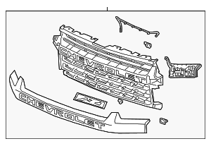 2021-2022 Chevrolet Black Front Grille 84960934 | GMPartsDirect.com