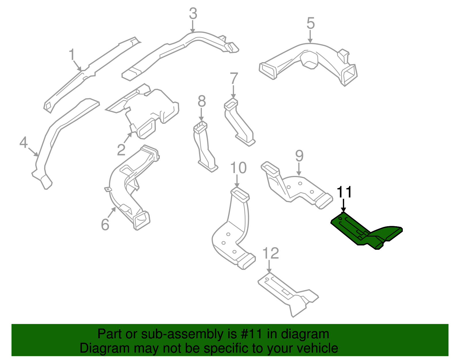 2013-2019 Nissan Sentra Rear Duct 27850-3SH1A | Team Nissan Inc.
