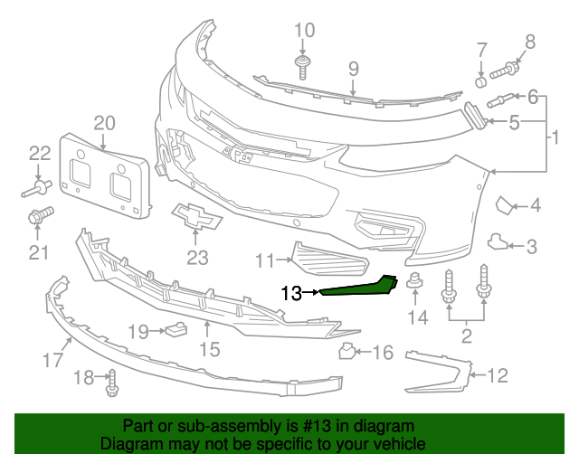 2016-2018 Chevrolet Malibu Passenger Side Front Fog Lamp Opening Insert ...