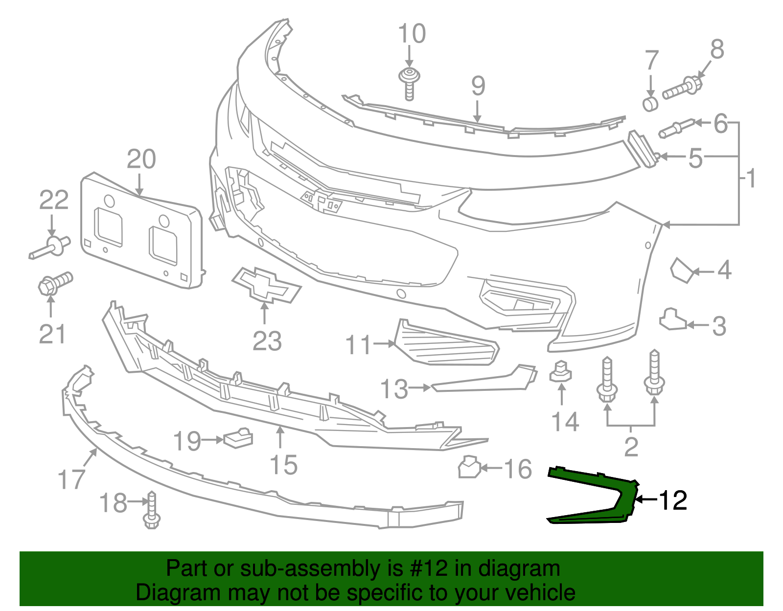 2016-2018 Chevrolet Malibu Passenger Side Front Fog Lamp Opening Insert ...