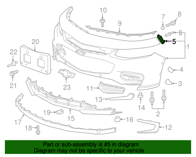 2016-2021 Chevrolet Malibu Front Driver Side Bumper Fascia ...