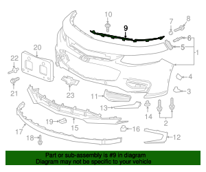 2016-2021 Chevrolet Malibu Front Driver Side Bumper Fascia Upper ...