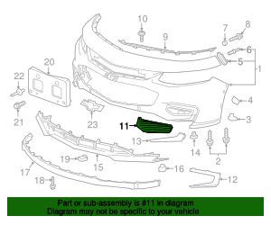 2016-2018 Chevrolet Malibu Front Driver Side Fog Lamp Bezel 23478393 ...
