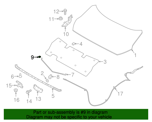 2011-2024 Nissan Support Rod Grommet 65773-2S400 | Parts for Nissans