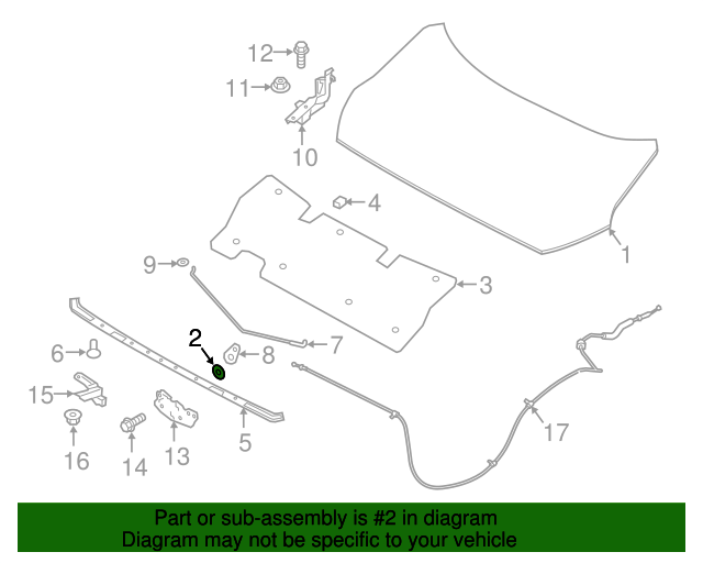 2007-2024 Nissan Hood Bumper 65822-3U010 | Nissan Parts Plus