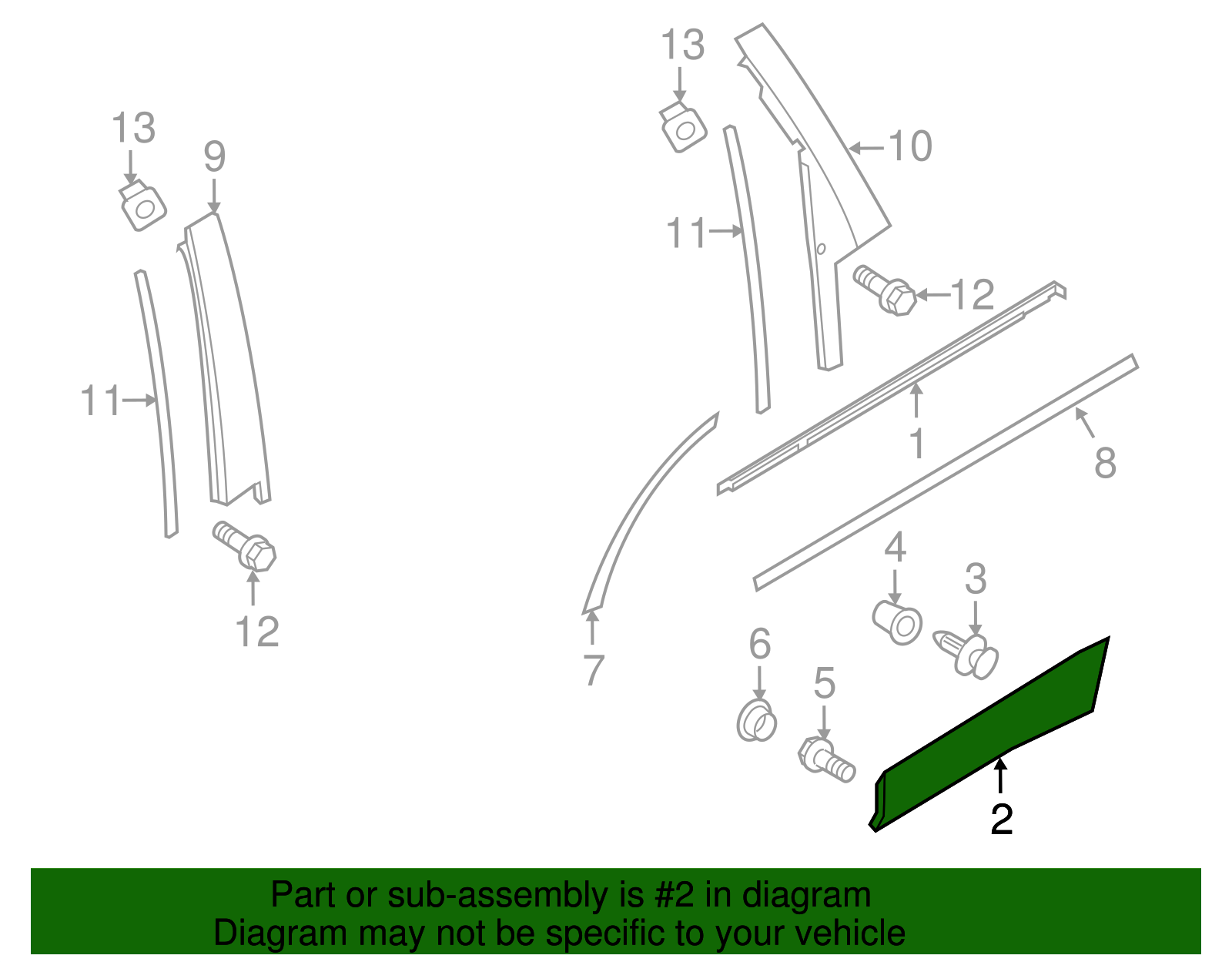 2011-2018 Porsche Cayenne Lower Molding 958-559-790-10-G2X | Gaudin ...