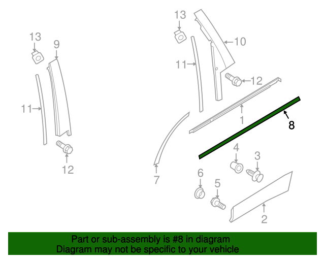 958-559-907-00-7Z7 - Window Molding 2011-2018 Porsche Cayenne | AutoNationParts.com