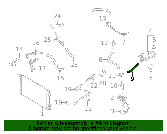 G9226-62010 - Drive Motor Inverter Radiator Hose - 2016-2020 Toyota ...