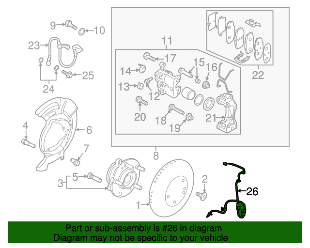 59830-F2300 - ABS Wheel Speed Sensor 2017-2020 Hyundai ...