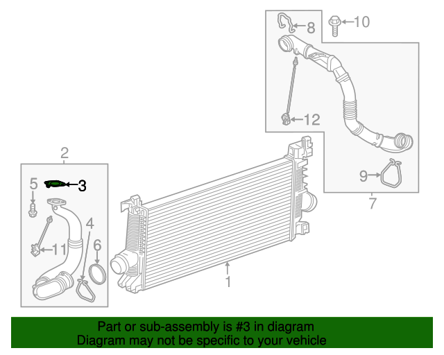 2014-2015 Chevrolet Cruze Intercooler Inlet Air Hose Gasket 13247992 GM ...