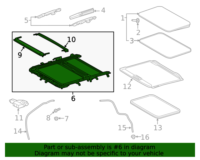 63203-0R080 - Sunroof Frame - 2019-2023 Toyota | OEM Genuine Toyota Parts