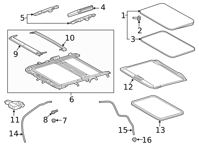 2019-2021 Toyota Sunroof Glass 63201-0R080 | OEM Parts Online