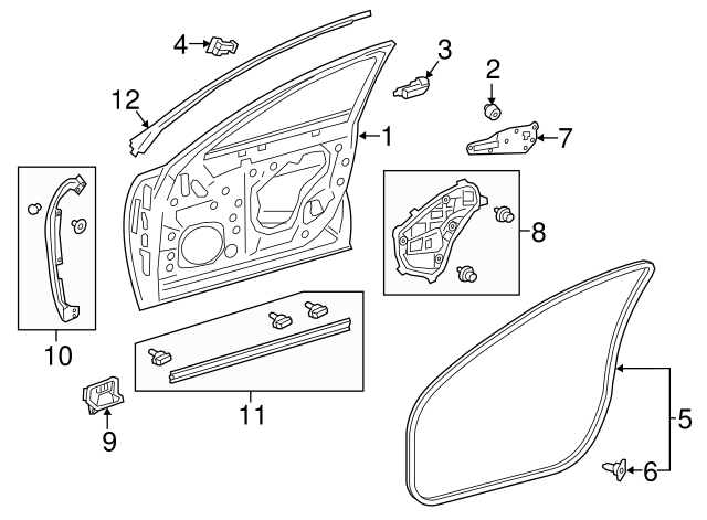 2018-2021 Lexus Door Weather-Strip 67862-50050 | OEM Parts Online