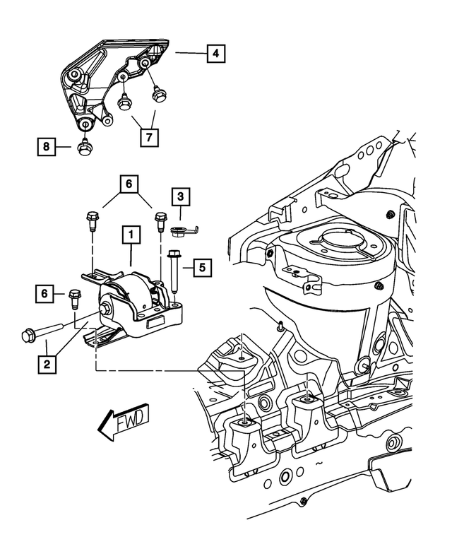 2007-2020 Mopar Hex Flange Head Bolt, Mounting 6508235AA | Mopar ...