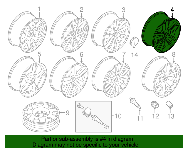 2019 Ford Mustang Wheel, Alloy KR3Z-1007-C | TascaParts.com