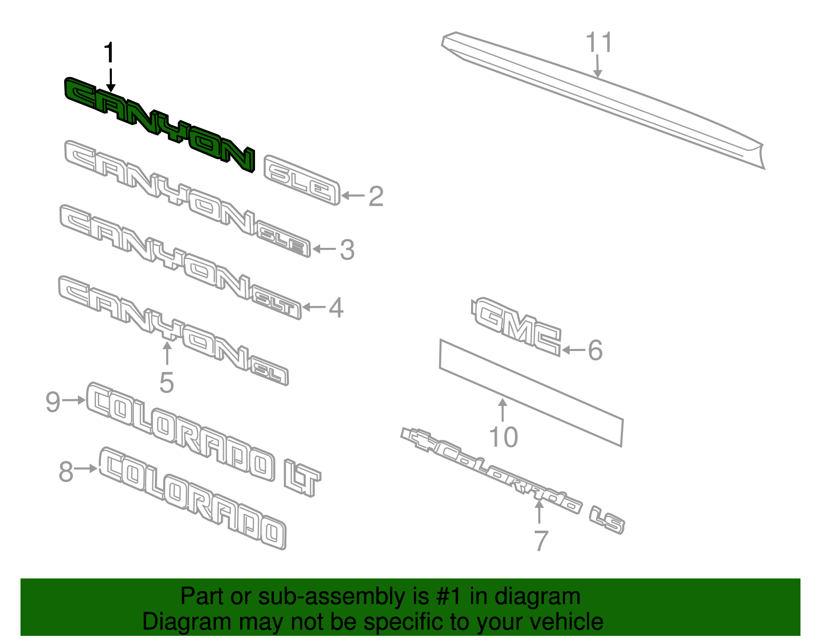 15805322 - High-Quality Tailgate Colorado Name Plate with Bowtie Logo ...