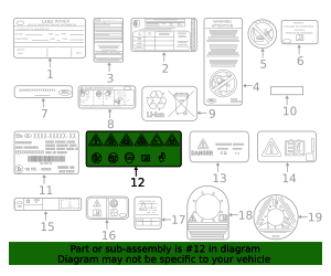 2019-2021 Land Rover Range Rover Sport Battery Label LR115801 | Express ...