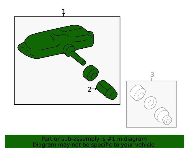 42607-02050 - Tire Pressure Monitoring System Sensor - 2019-2021 Toyota ...