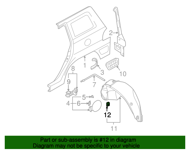 86825-28000 - Wheelhouse Liner U-Nut - 1995-2020 Hyundai | World OEM ...
