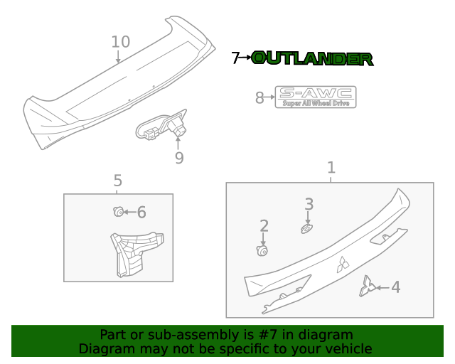 2022-2024 Mitsubishi Hatch Emblem 7415A744 | Mitsubishi Parts Warehouse ...