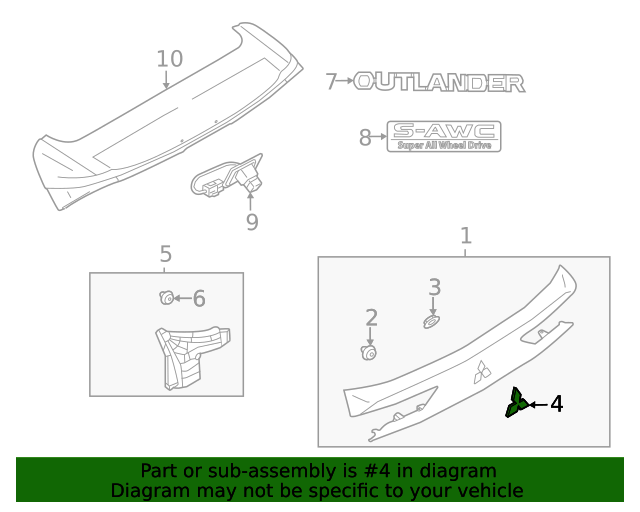 2022-2024 Mitsubishi Hatch Emblem 7415A735 | Mitsubishi Parts Warehouse