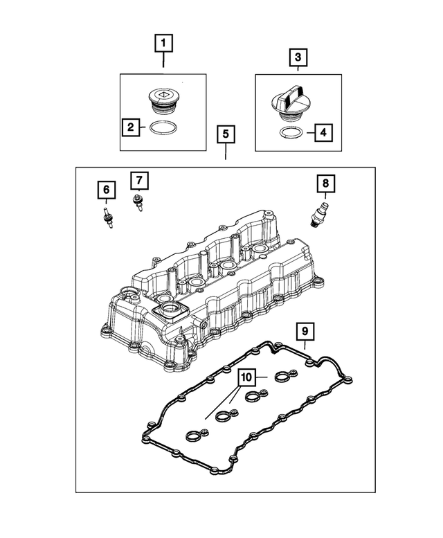 2018-2023 Mopar Cylinder Head Cover 68306572AC | Mopar eStore