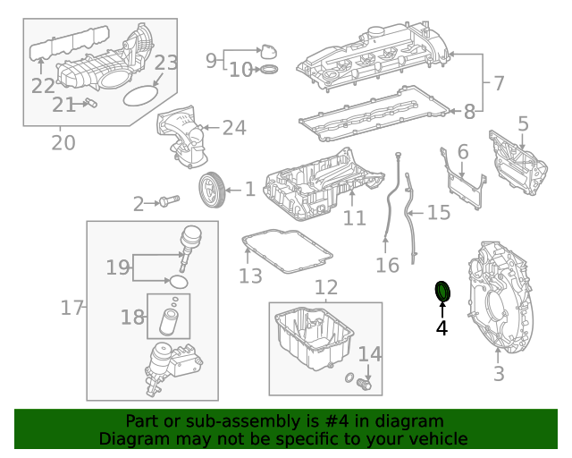 016-997-20-46 - Engine Timing Cover Seal 2021-2023 Mercedes-Benz ...