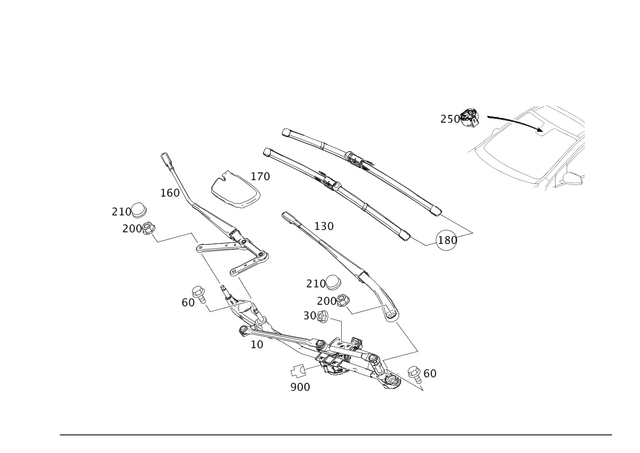 2014-2017 Mercedes-Benz Wiper System 246-820-00-40 | German Auto Parts ...