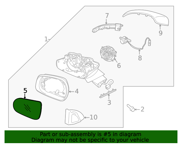 2021-2023 Kia Sorento Mirror Glass 87621-R5010 | Kia Parts Online