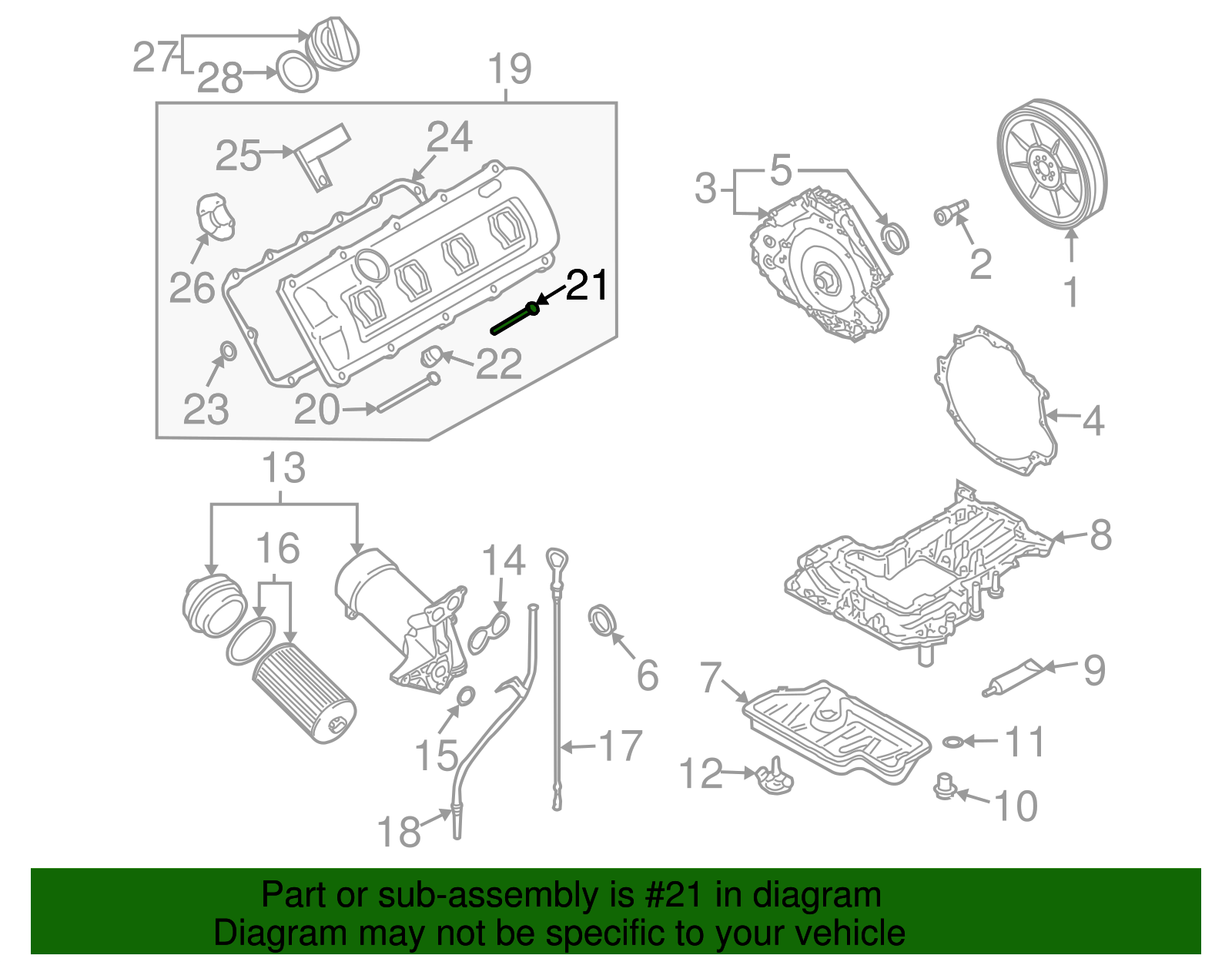 2004-2005 Audi Valve Cover Bolt 077-103-831-E | Audi USA Parts