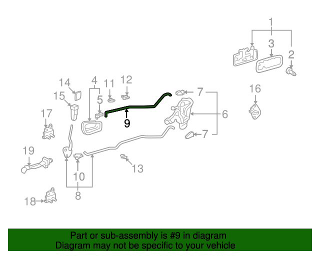 69714-02030 - Rod - 1998-2002 Toyota Corolla | OEM Genuine Toyota Parts
