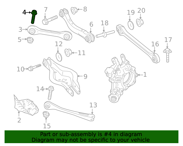 33306861943 - 2018-2023 BMW Rear Lower Control Arm Mount Bolt (33-30-6 ...