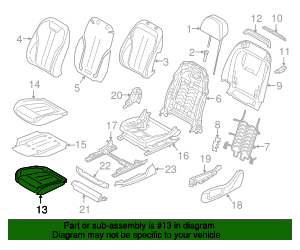 52107478180 - 2017-2020 BMW Seat Cushion Pad (52-10-7-478-180) | BMW of ...