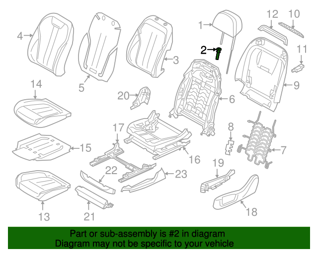2013-2023 BMW Guide for head restraint, electric 52-10-7-319-115 ...