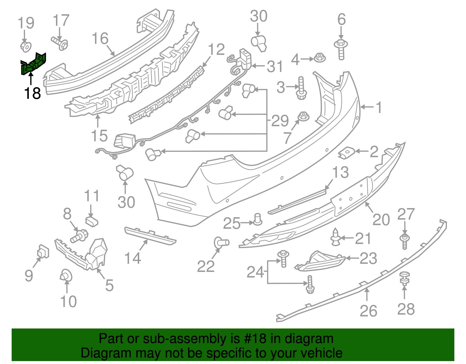 6G9Z-17C897-A - Bumper Bracket 2013-2020 Ford | Ford Parts Direct