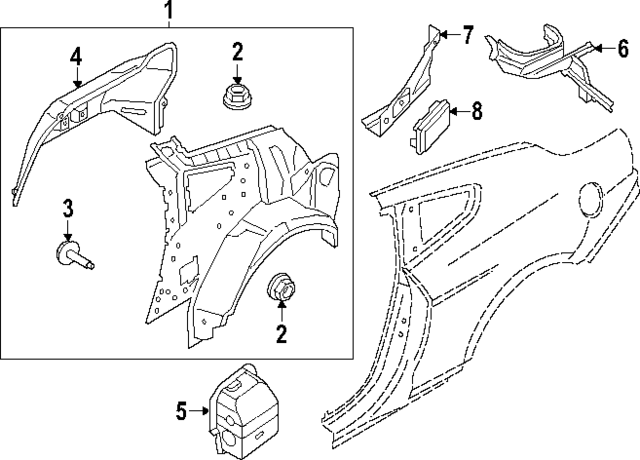 2024 Ford Mustang Tail Lamp Pocket PR3Z-6328060-A | TascaParts.com